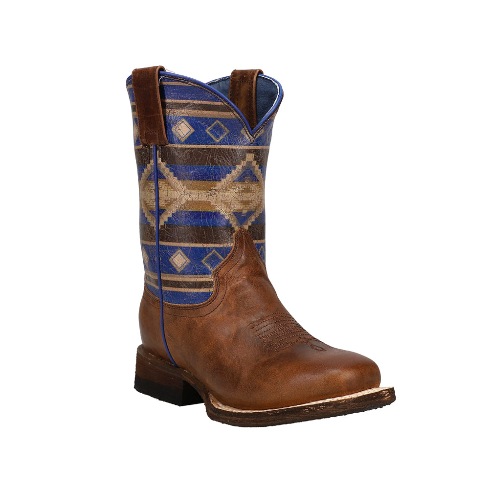 Shop Blue, Brown Boys Roper Roper Aztek Southwest Square Toe Cowboy ...