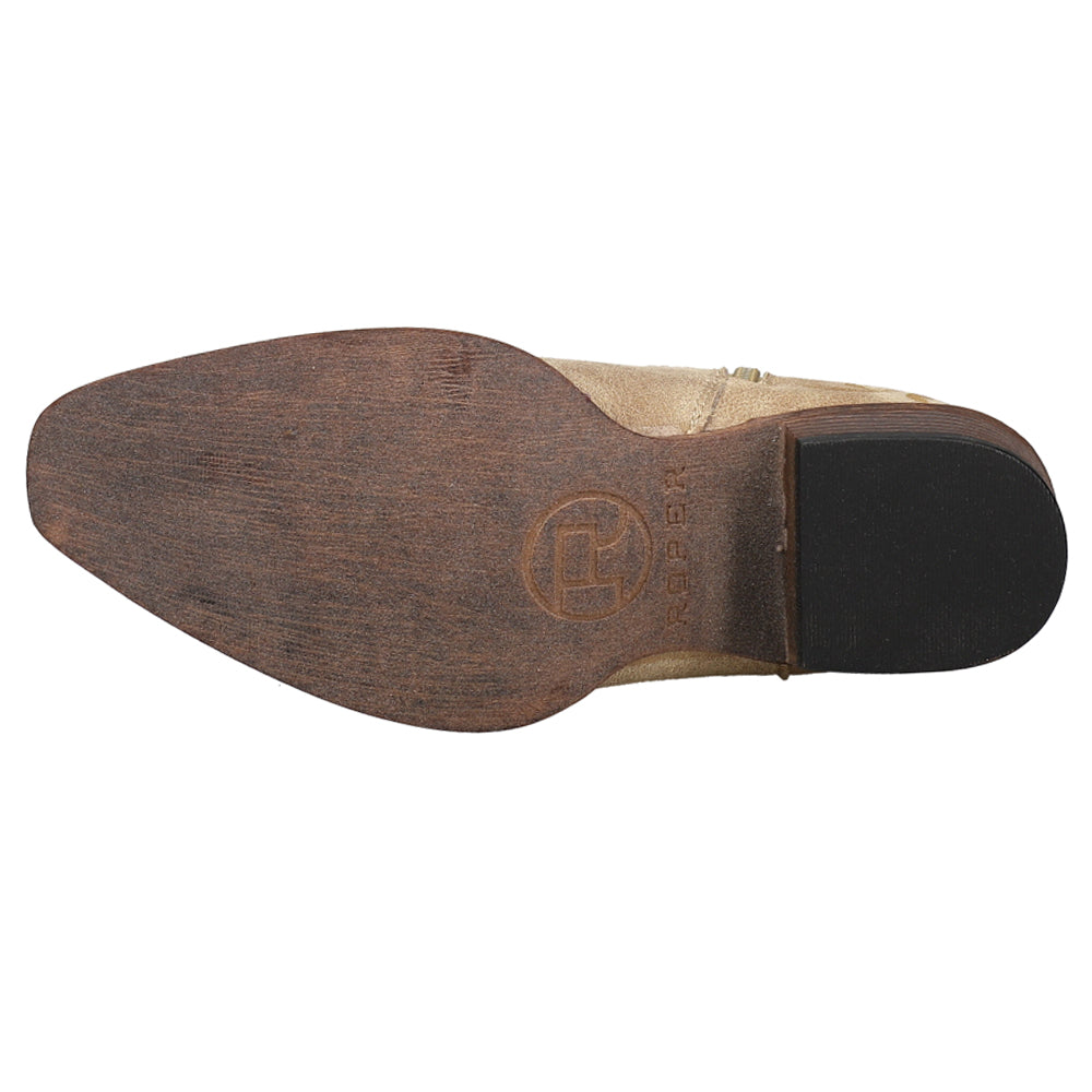 Shop Brown Womens Roper Short Stuff Embossed Snip Toe Cowboy Booties ...