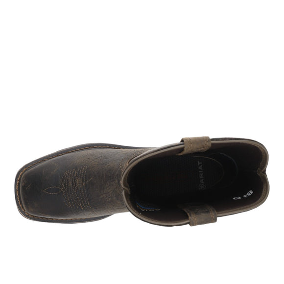 Shop Brown Mens Ariat WorkHog 11 inch Embroidered Waterproof Soft Toe ...