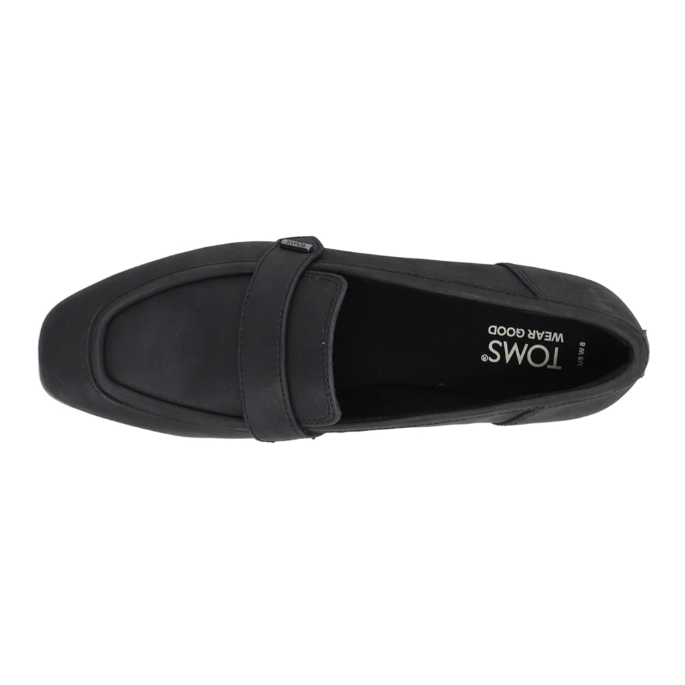 Shop Black Womens TOMS Lynette Leather Loafers – Shoebacca