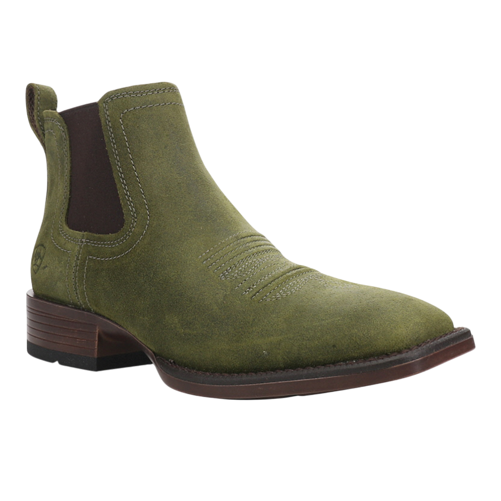 Shop Green Mens Ariat Booker Ultra Western Square Toe Chelsea Boots ...
