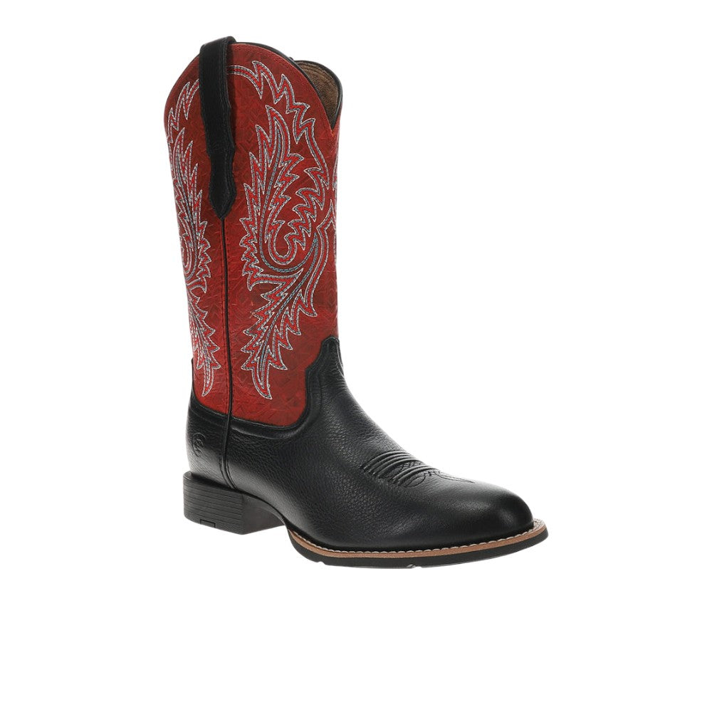 Shop Black, Red Womens Round Up StretchFit Embroidered Wide Square Toe ...