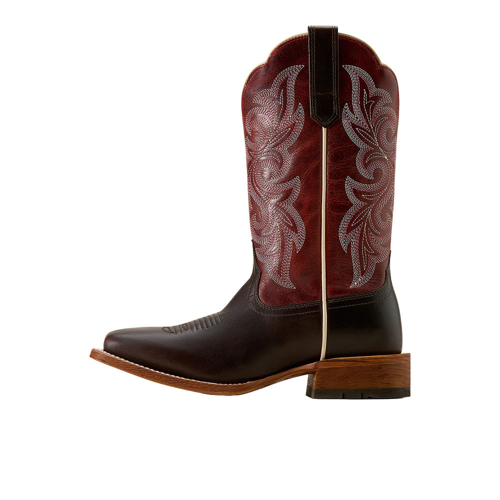 Shop Brown Womens County Lane Wide Square Toe Pull On Cowboy Boots ...