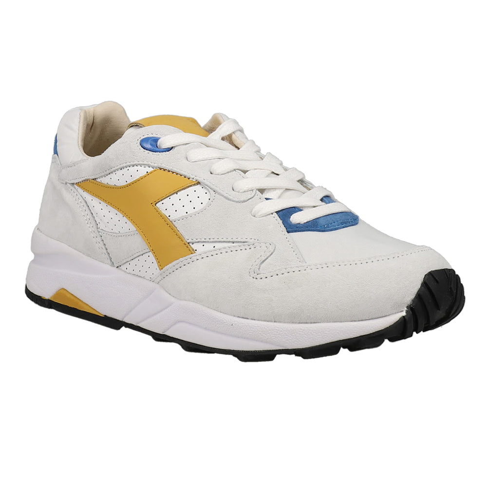 Shop White Mens Diadora Eclipse Italia Perforated Lace Up Sneakers ...