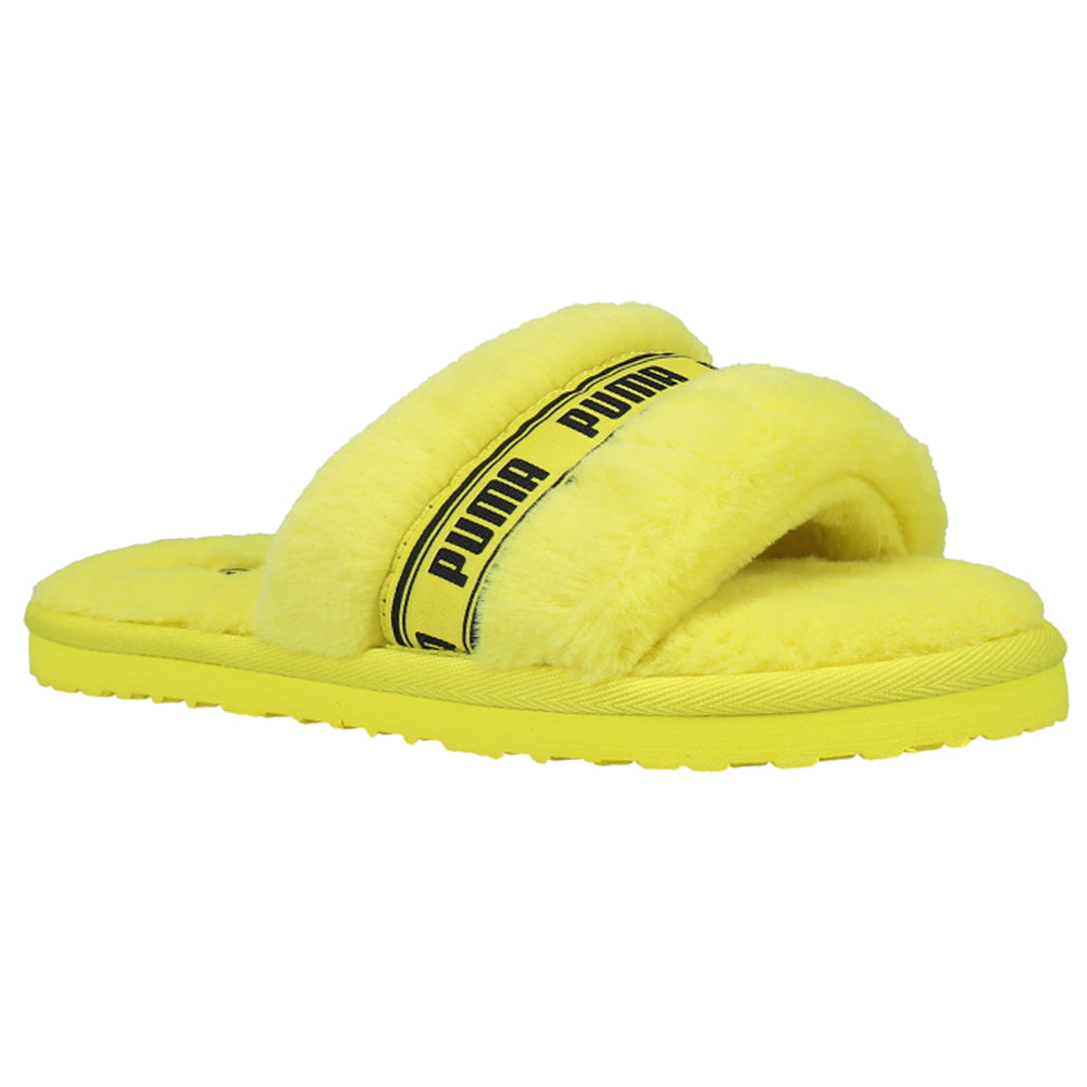 Shop Yellow Girls Puma Fluffy Slide Sandals (Big Kid) – Shoebacca