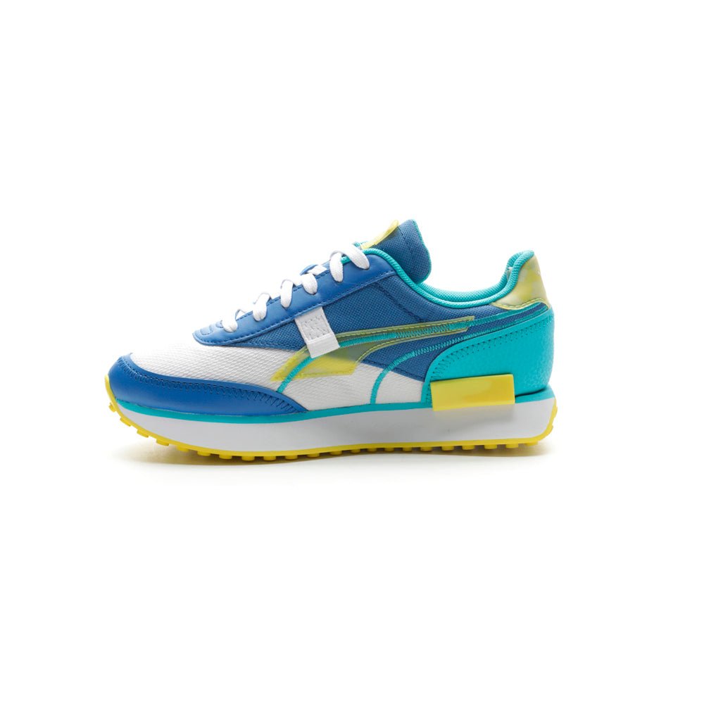 Shop Blue, White, Yellow Boys Puma Future Rider Twofold Brain Freeze ...