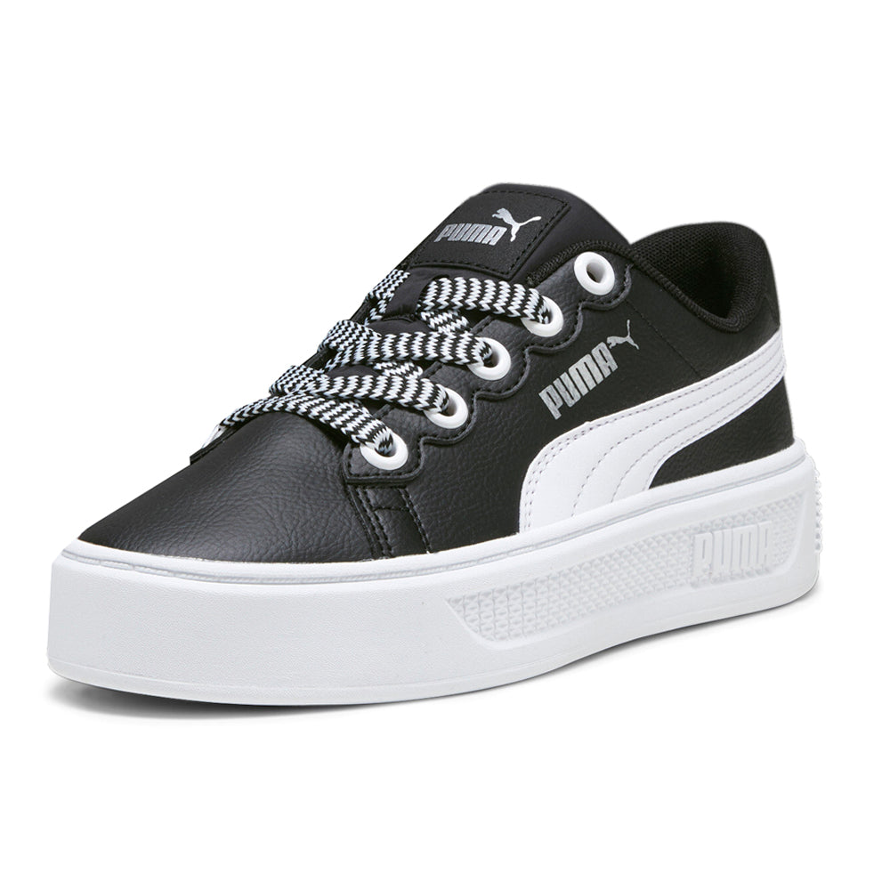 Shop Black Womens Puma Smash Platform V3 Thick Laces Up Platform ...