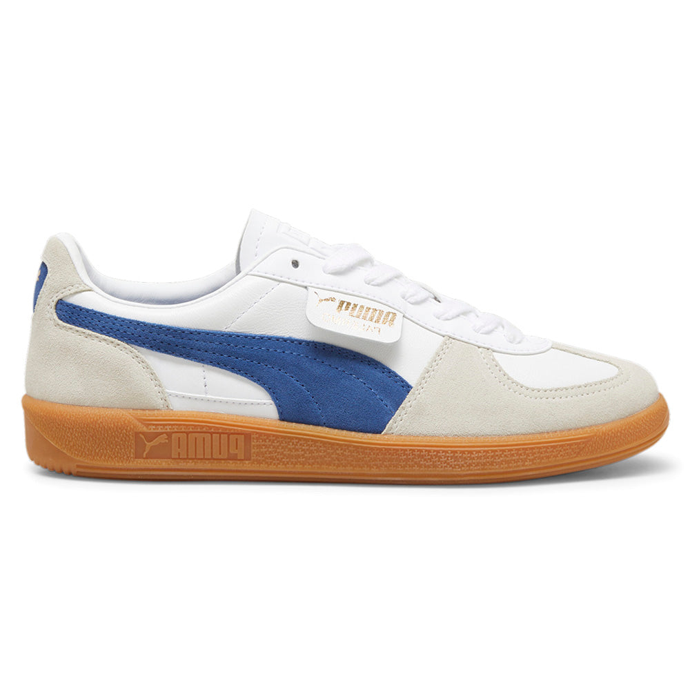 Shop Blue, Grey, White Mens Puma Palermo Leather Lace Up Sneakers ...
