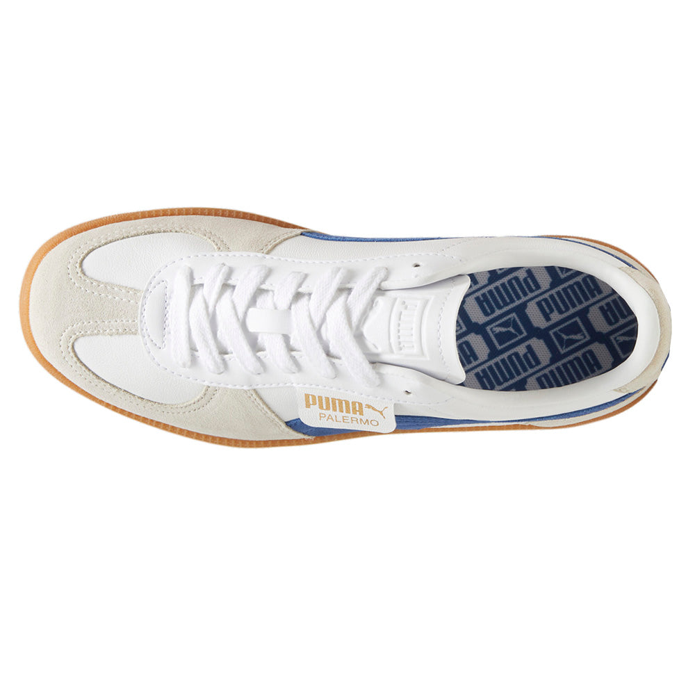 Shop Blue, Grey, White Mens Puma Palermo Leather Lace Up Sneakers ...