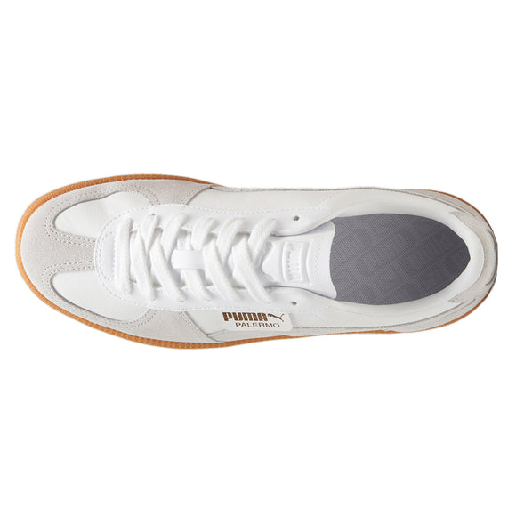 Shop Grey, White Mens Puma Palermo Leather Lace Up Sneakers – Shoebacca