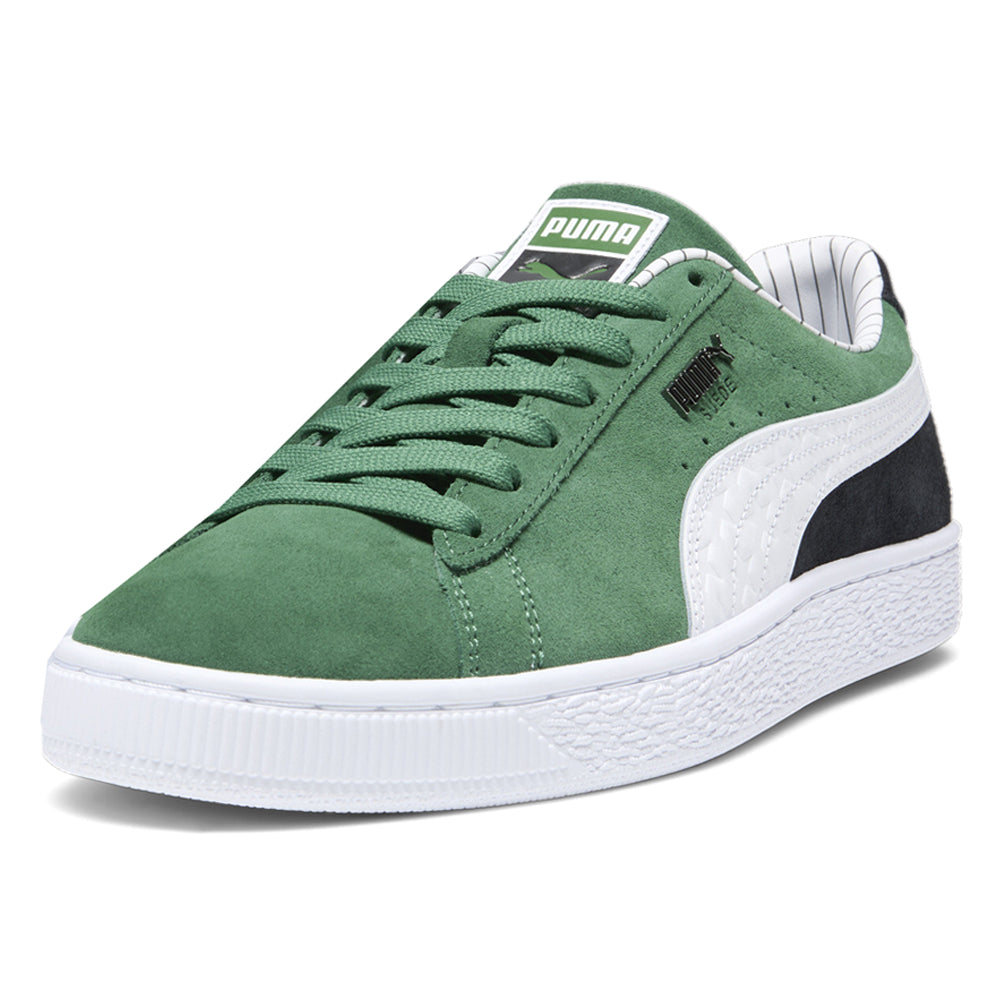 Shop Green Mens Puma Suede Pinstripe Sports Club Lace Up Sneakers ...
