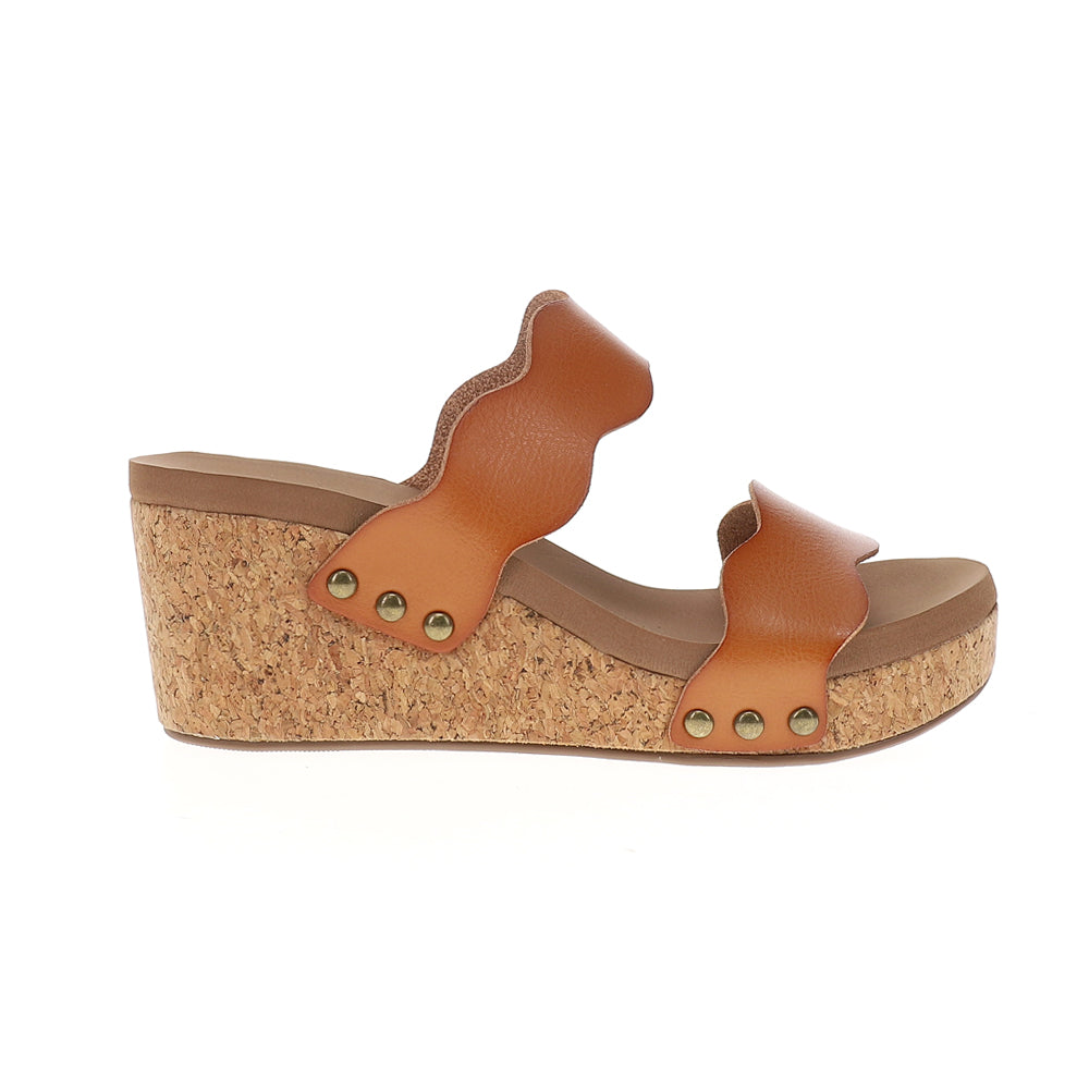 Shop Brown Womens Obviously Studded Wedge Sandals – Shoebacca