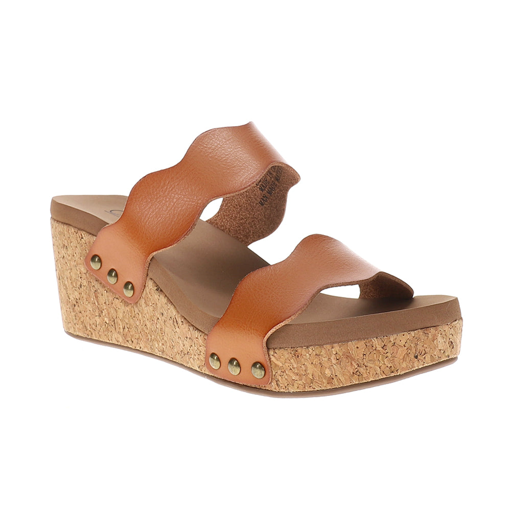 Shop Brown Womens Obviously Studded Wedge Sandals – Shoebacca