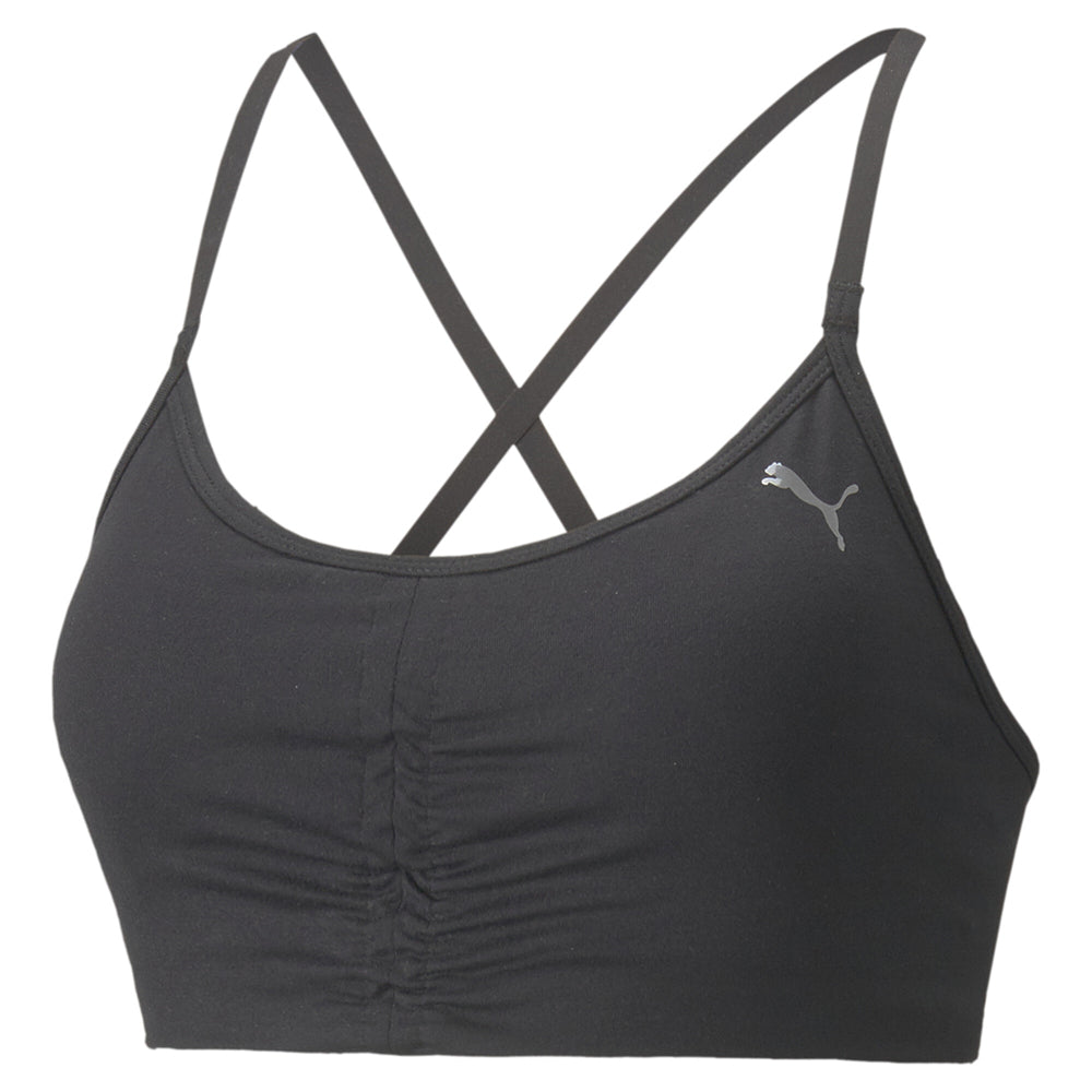 Shop Black Womens Puma Low Impact Studio Foundation Sports Bra – Shoebacca