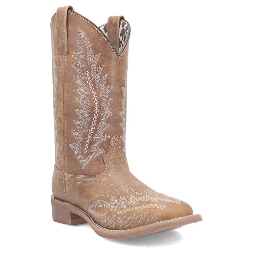 Shop Brown Womens Laredo Cheyenne Embroidered Square Toe Pull On Cowboy ...