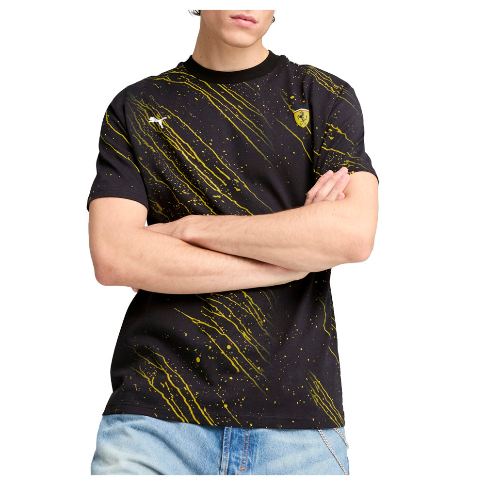 Shop Black Mens Ferrari Race Color Graphic Crew Neck Short Sleeve T ...