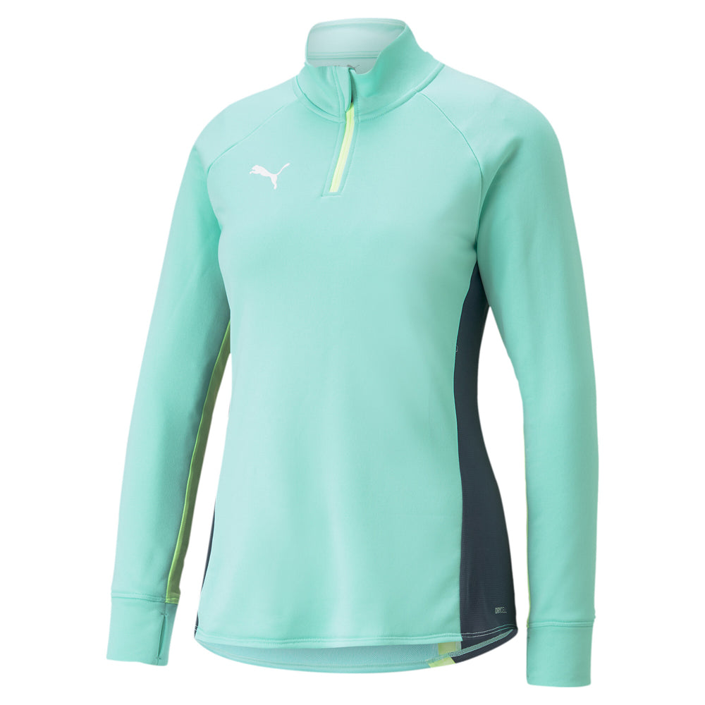 Shop Green Womens Puma individualBLAZE Soccer Quarter Zip Pullover ...