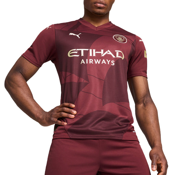 Shop Red Mens Puma MCFC Third V Neck Short Sleeve SoccerJersey – Shoebacca