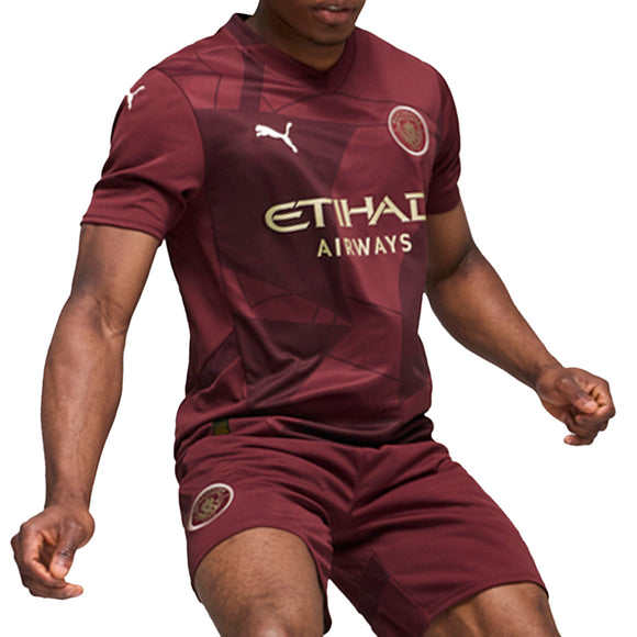 Shop Red Mens Puma MCFC Third V Neck Short Sleeve SoccerJersey – Shoebacca