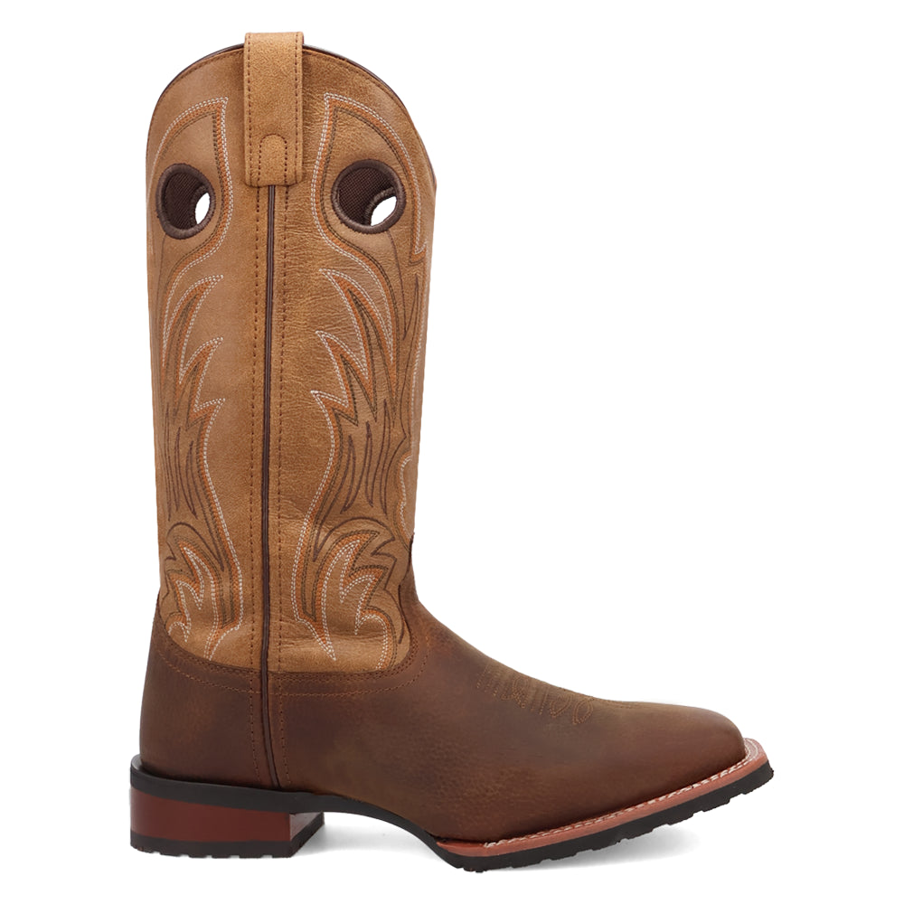 Shop Brown Mens Cullen Embroidered Square Toe Pull On Cowboy Boots ...