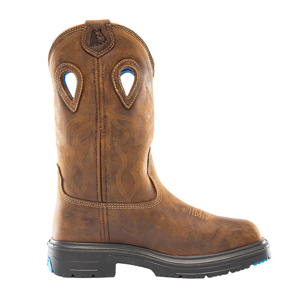Shop Brown Mens Blue Heeler 10 Inch Waterproof Wide Steel Toe Work ...