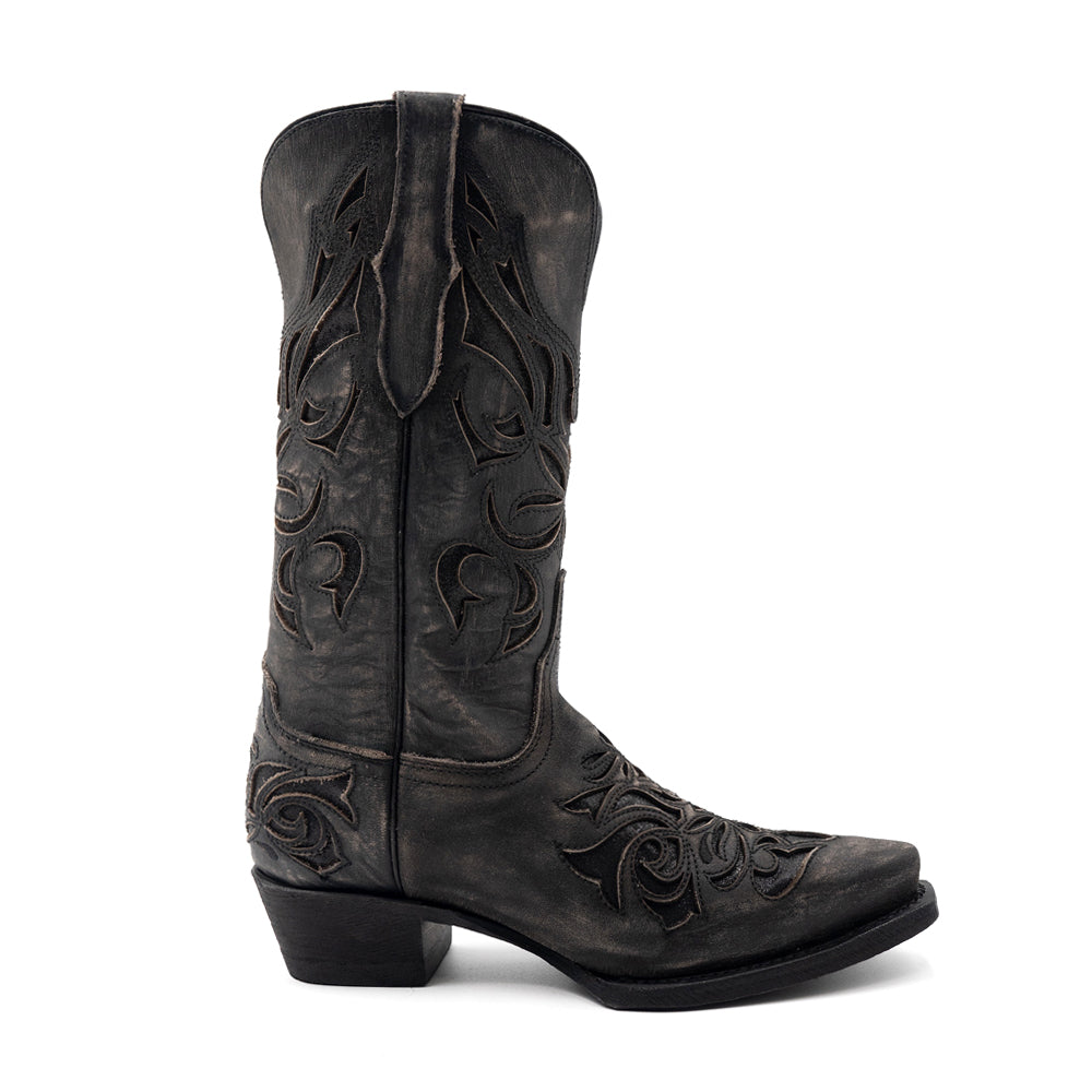 Shop Grey Womens Sasha Glitter Inlay Snip Toe Pull On Cowboy Boots ...