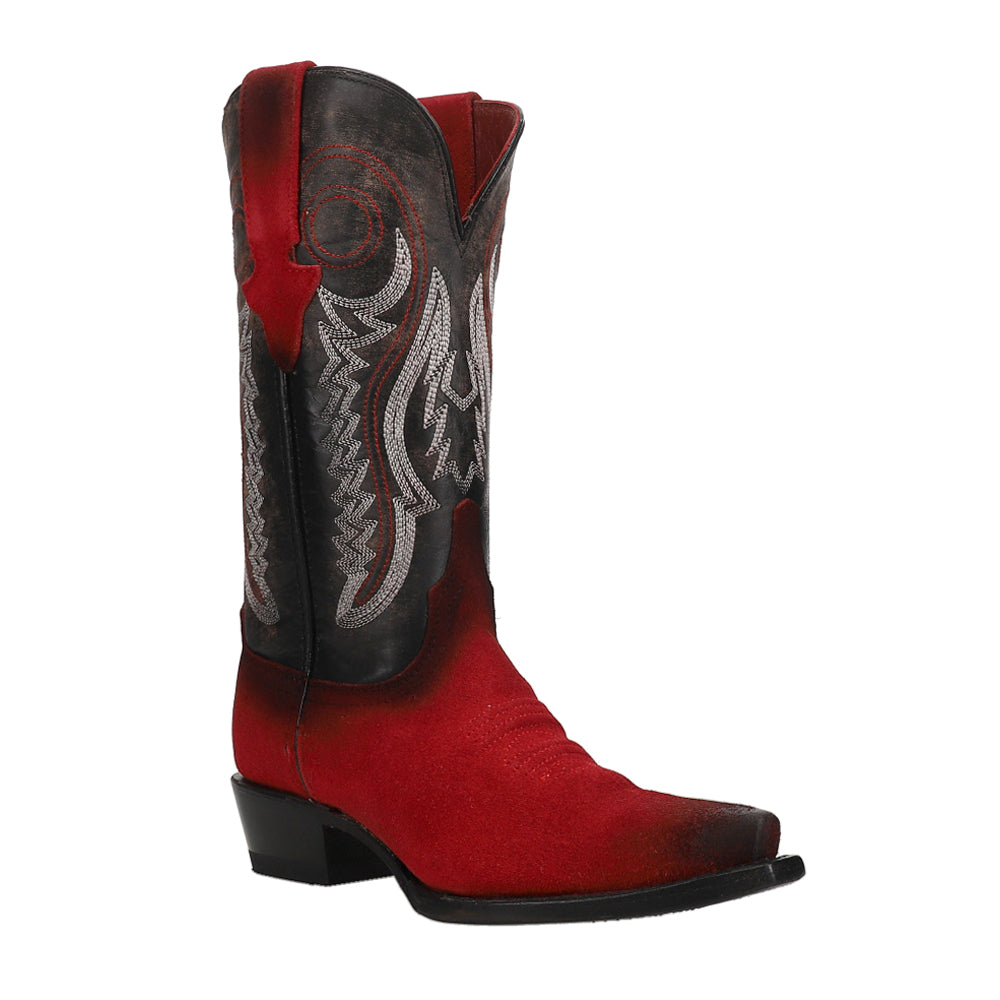 Shop Black, Red Womens Ferrini Roughrider Embroidered Snip Toe Cowboy ...