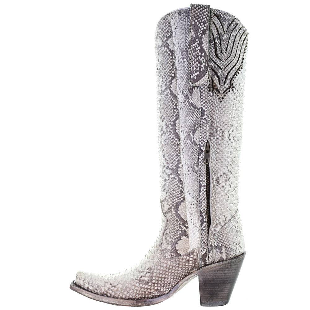 Shop Grey Womens Corral Boots Python Snip Toe Cowboy Boots – Shoebacca