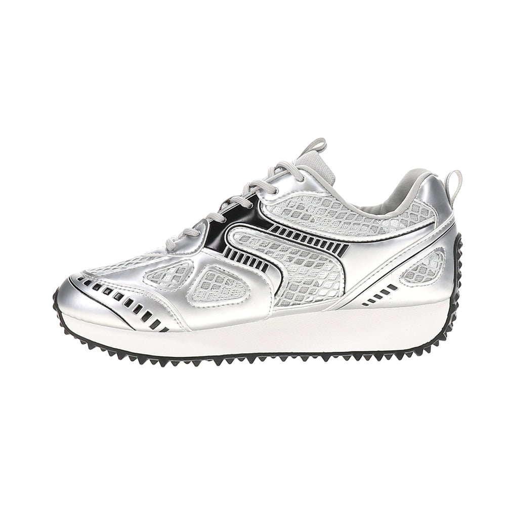 Shop Silver Womens Apollo Metallic Lace Up Sneakers – Shoebacca