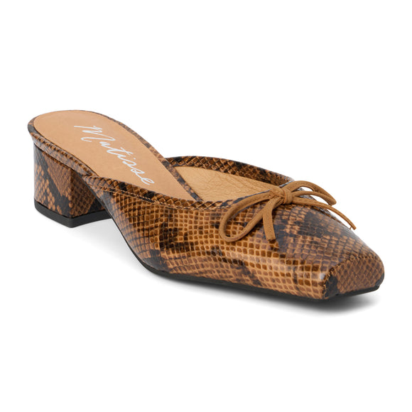 Shop Brown Womens Matisse Basilio Snake Square Toe Block Heel Mules ...
