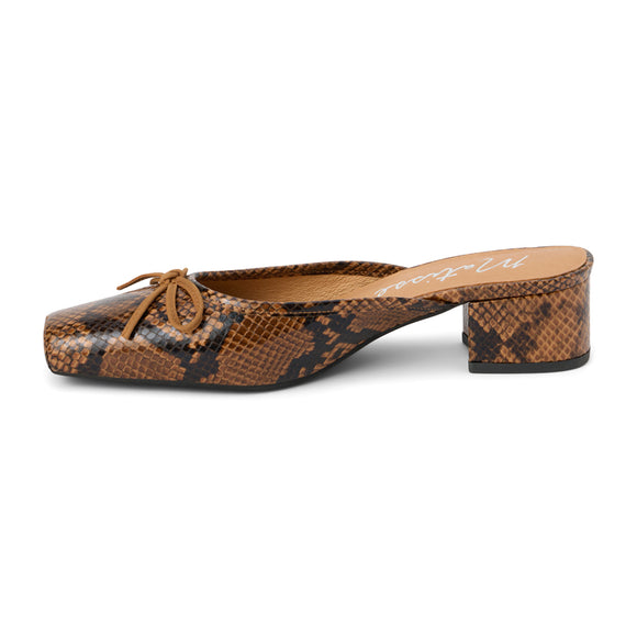 Shop Brown Womens Matisse Basilio Snake Square Toe Block Heel Mules ...