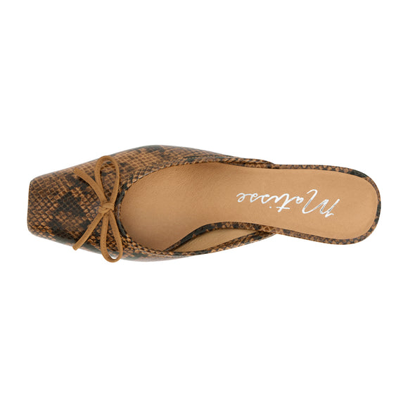 Shop Brown Womens Matisse Basilio Snake Square Toe Block Heel Mules ...