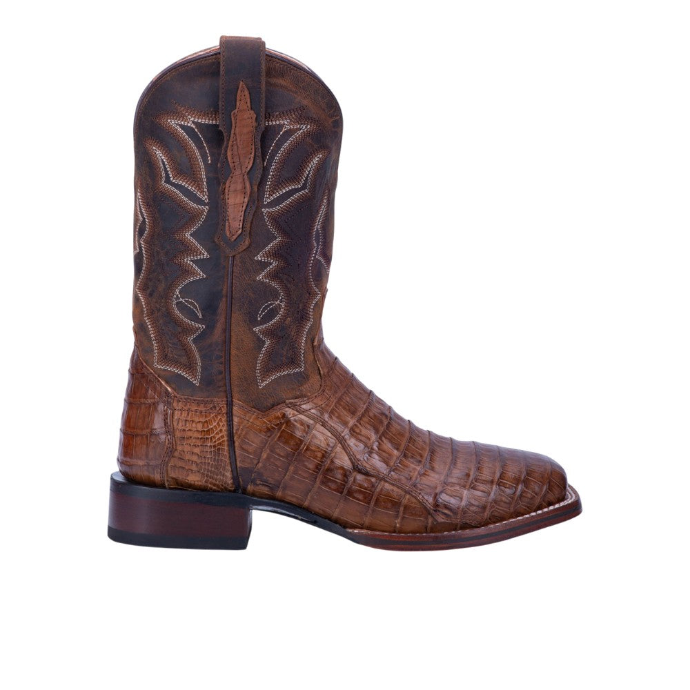 Shop Brown Mens Dan Post Boots Kingsly Caiman Croc Embroidered Square ...