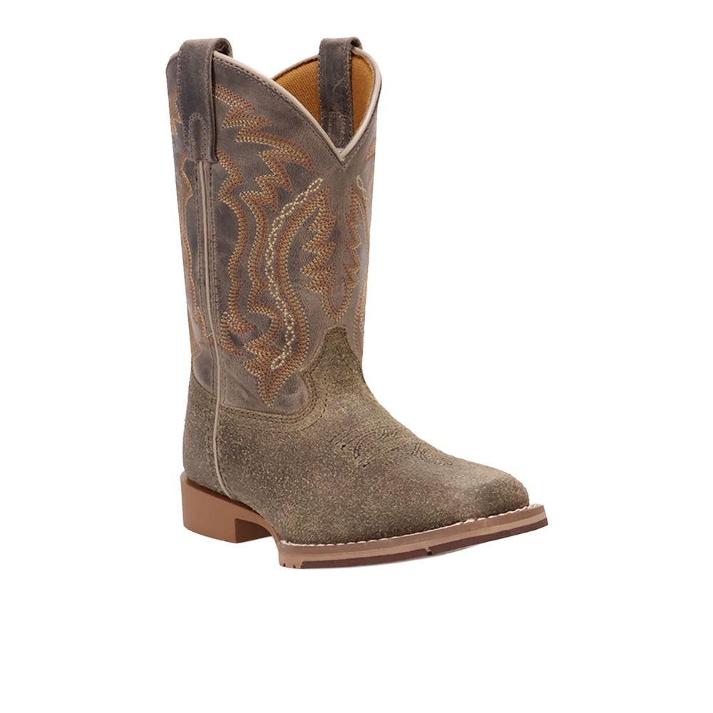 Shop Brown Boys Beasley Embroidered Square Toe Pull On Cowboy Boots ...