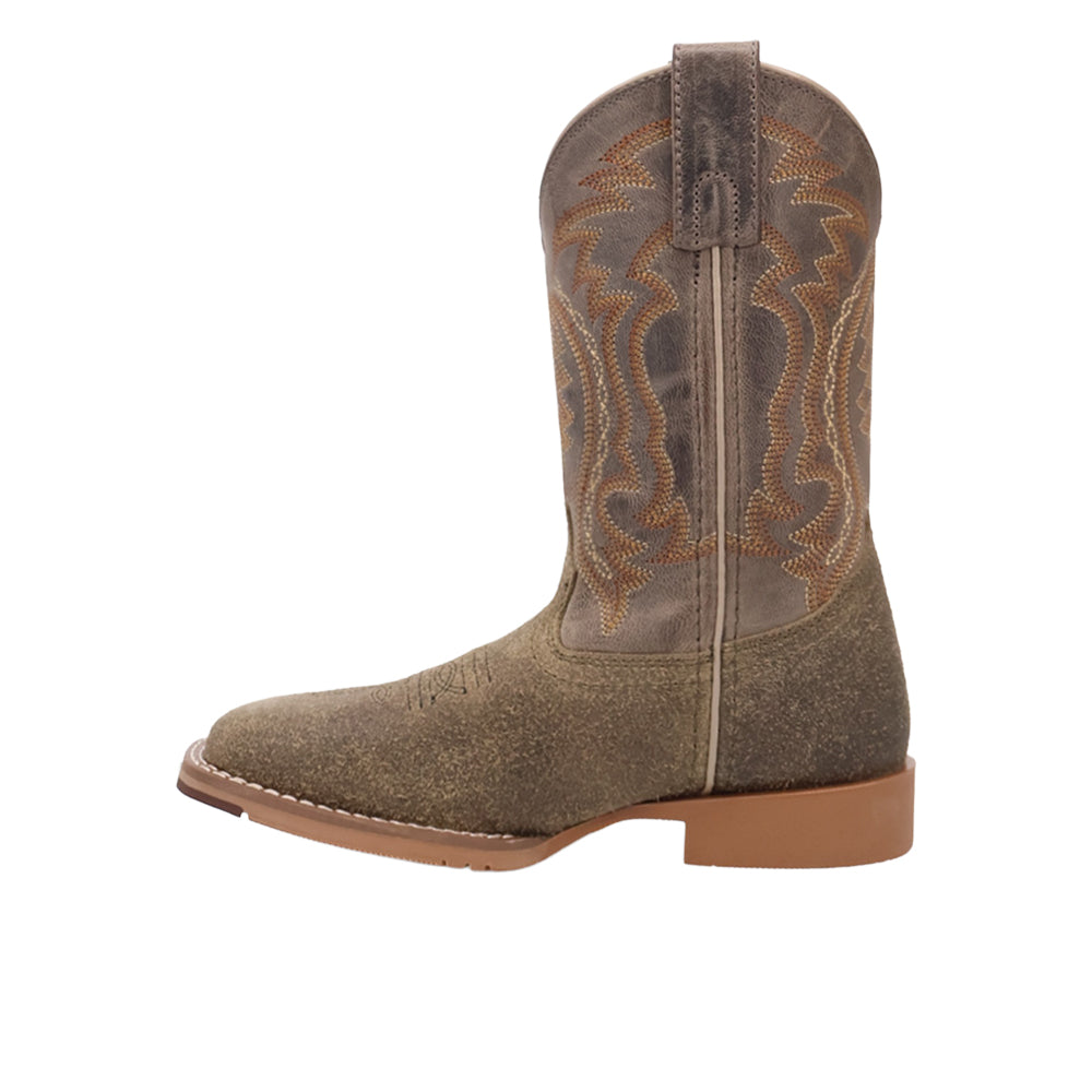 Shop Brown Boys Beasley Embroidered Square Toe Pull On Cowboy Boots ...