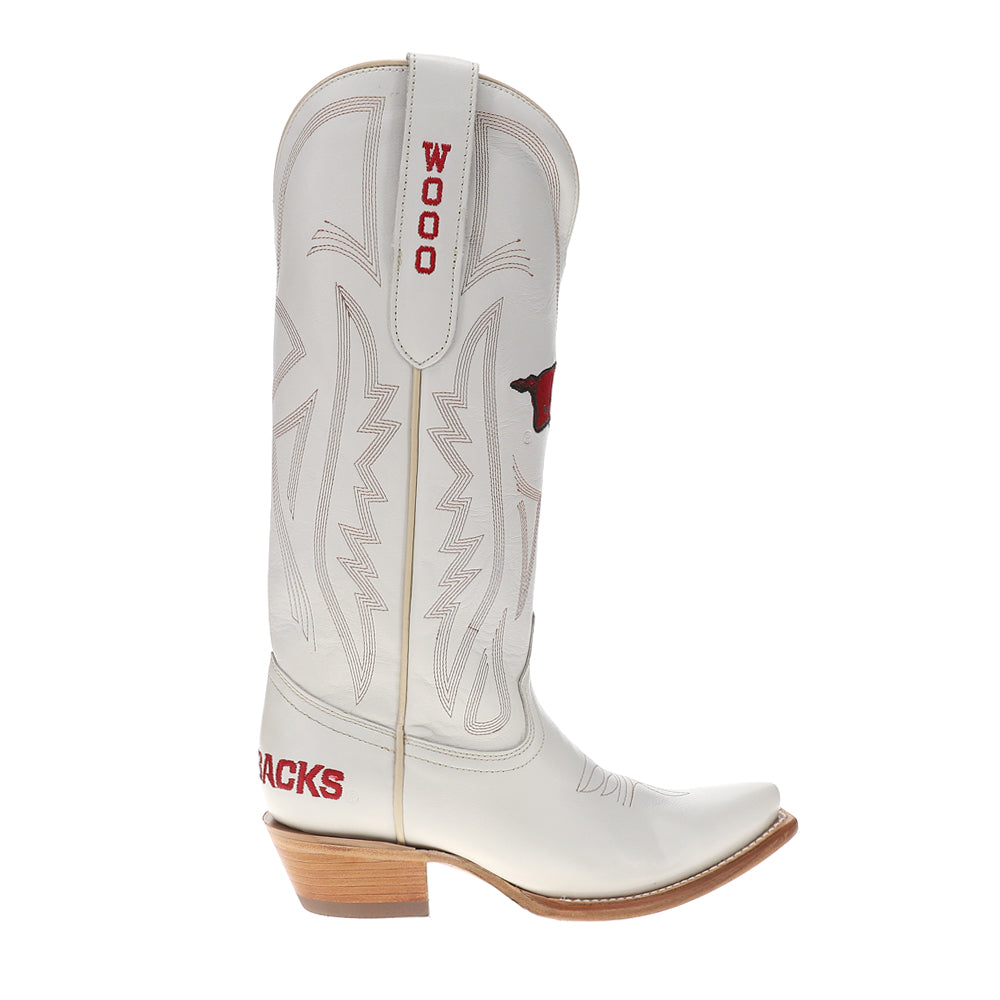 Shop White Womens University of Arkansas Gameday Snip Toe Pull On ...