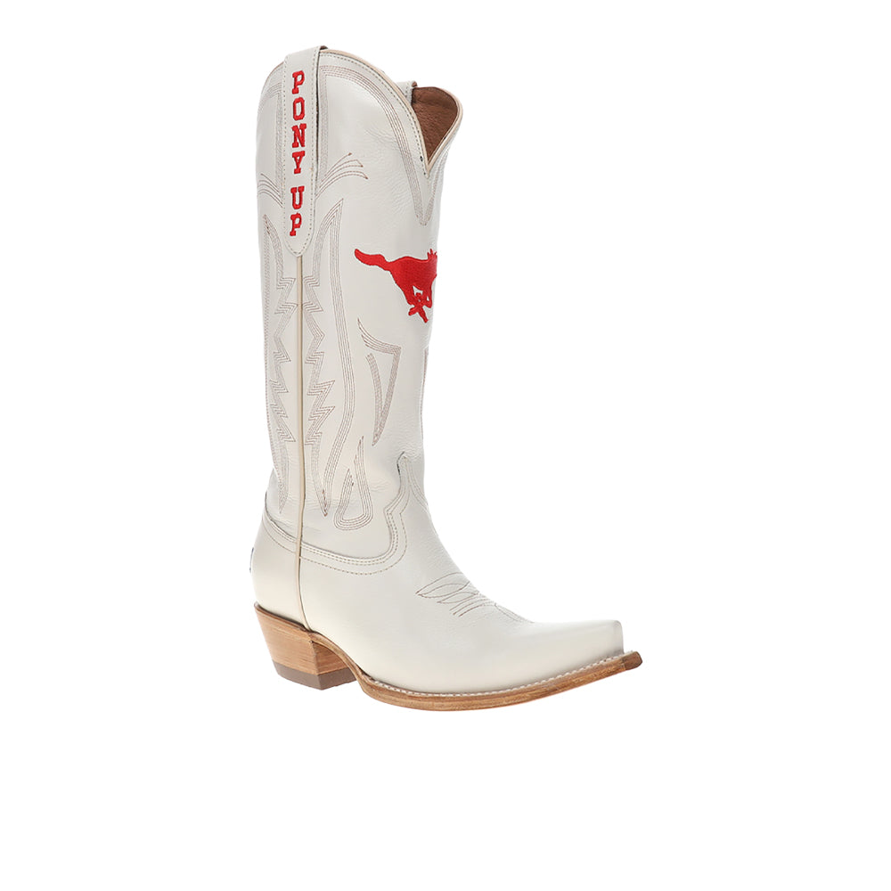 Shop Off White Womens Southern Methodist University Gameday Embroidered ...