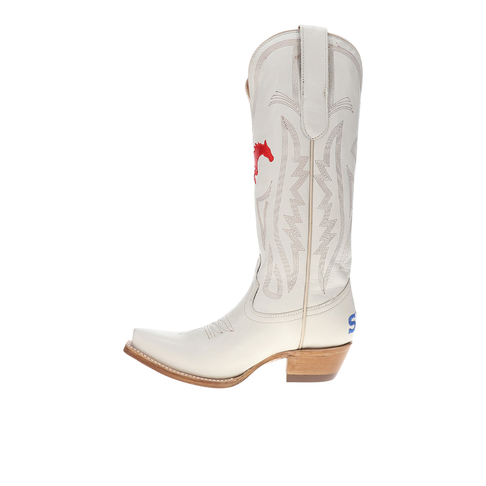 Shop Off White Womens Southern Methodist University Gameday Embroidered ...