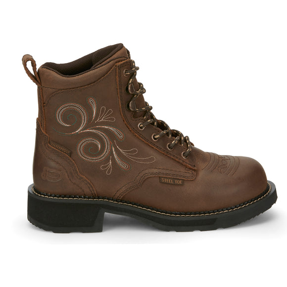 Shop Brown Womens Justin Original Workboots Katerina 6 Inch Waterproof ...