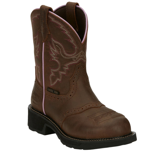 Shop Brown Womens Justin Original Workboots Wanette 8 Inch Waterproof ...