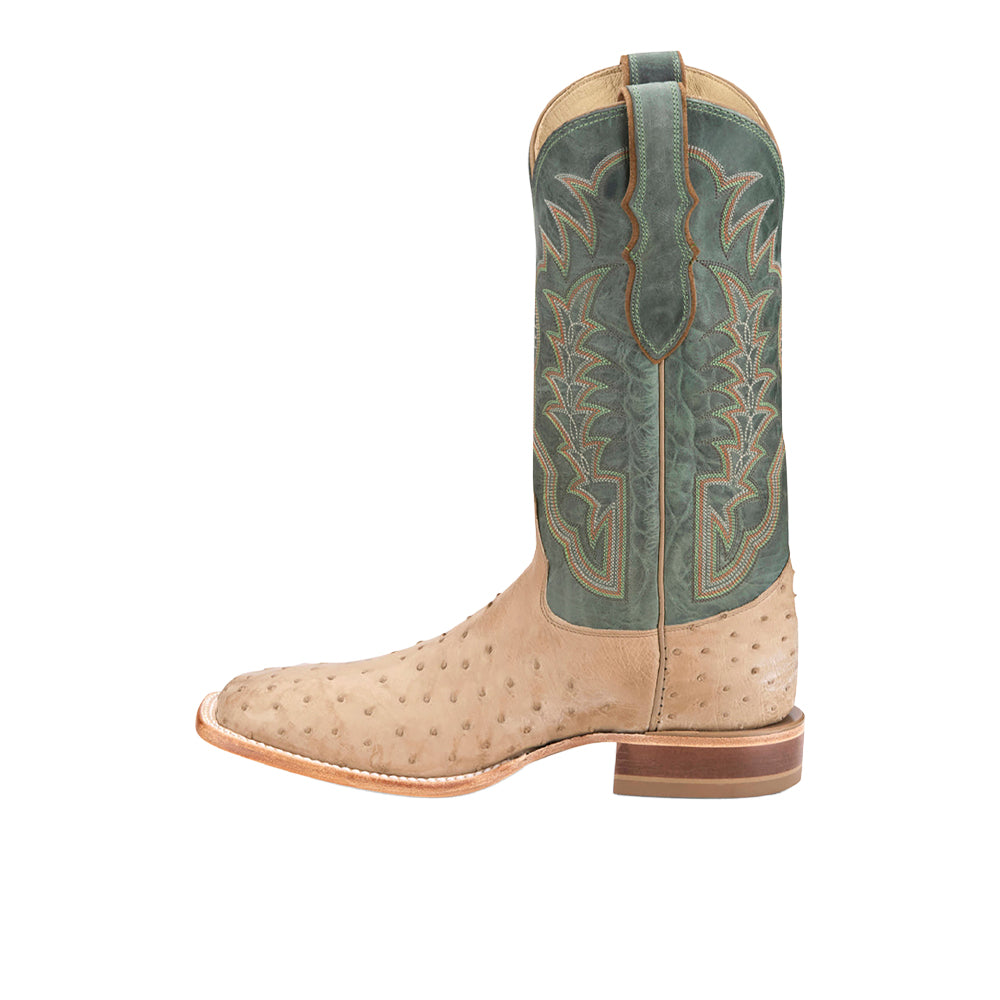 Shop Beige, Green Mens Justin Boots Chisolm 13 Inch Full Quill Ostrich ...