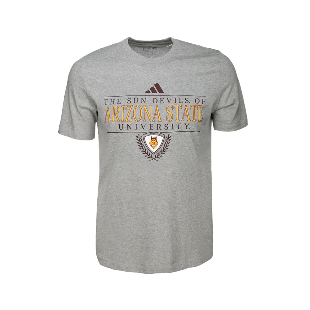 Shop Grey Mens Arizona State Sun Devils Fresh Logo Crew Neck Short ...