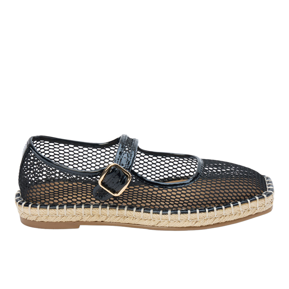 Shop Black Womens Meg Mary Jane Espadrille Flats – Shoebacca