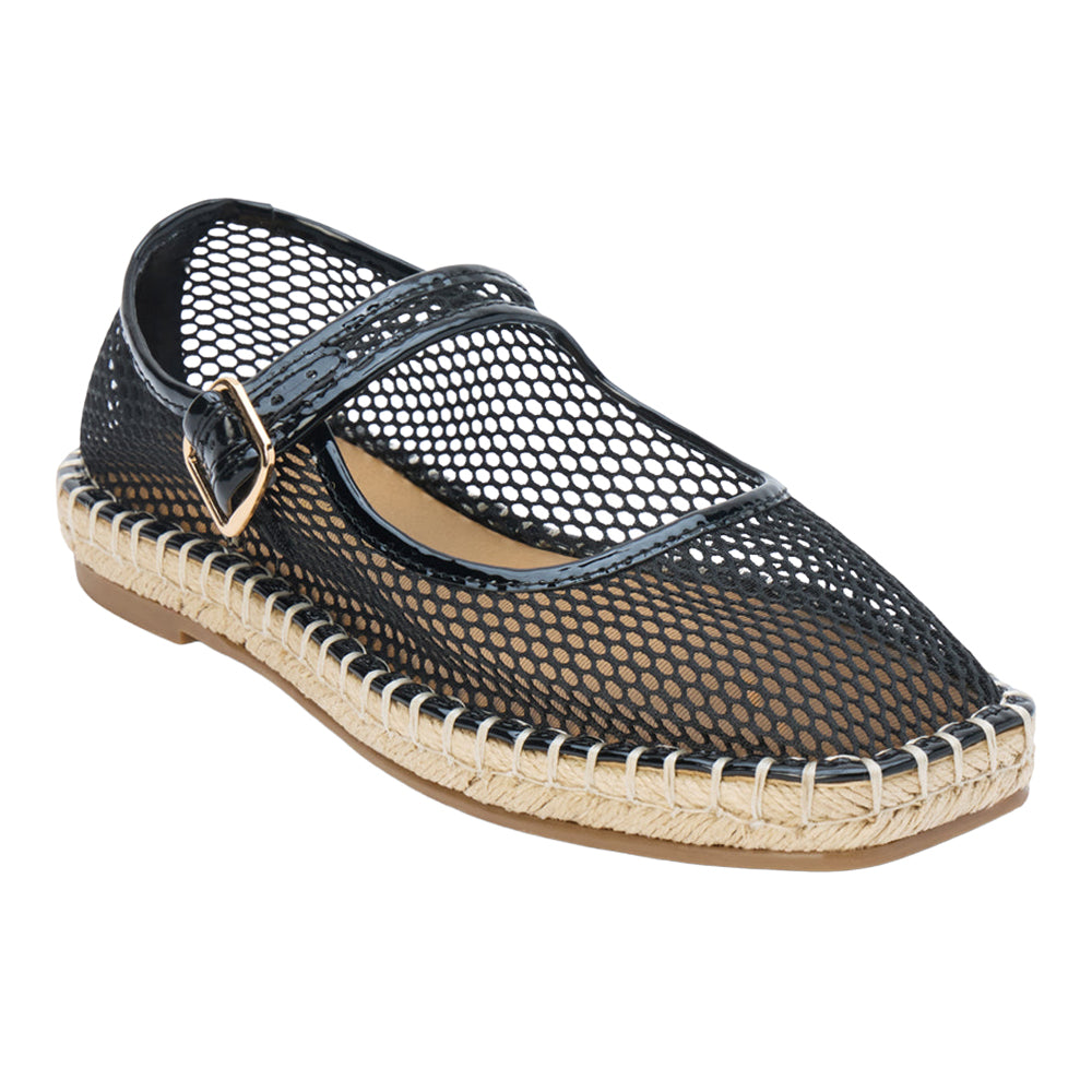 Shop Black Womens Meg Mary Jane Espadrille Flats – Shoebacca