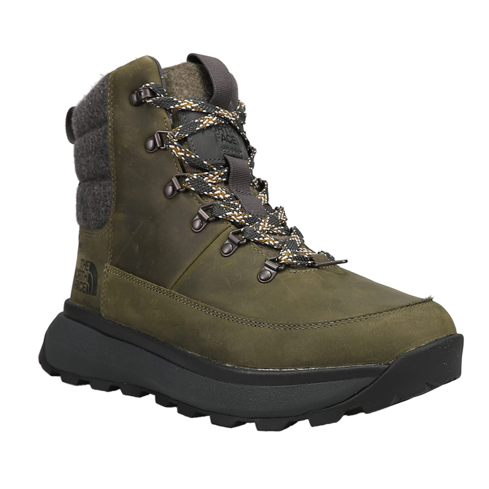 Shop Green Mens The North Face Bergen Leather Waterproof Winter Boots ...