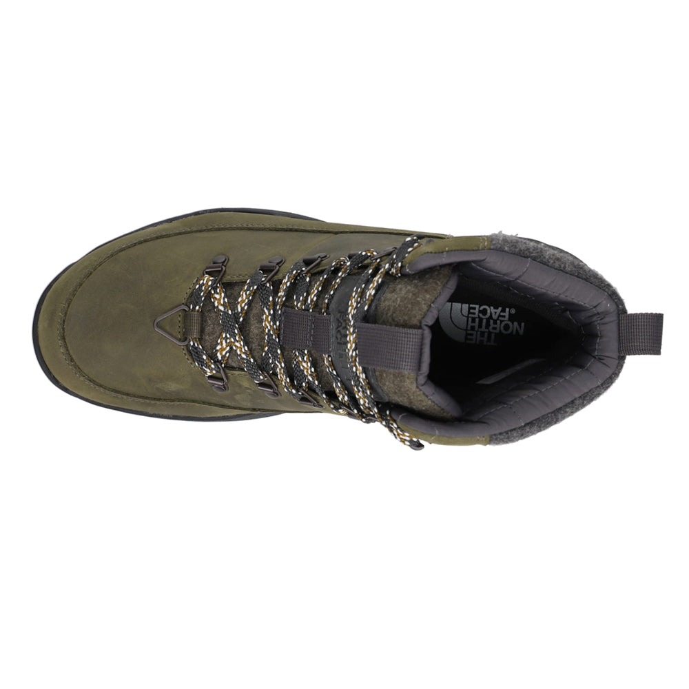 Shop Green Mens The North Face Bergen Leather Waterproof Winter Boots ...