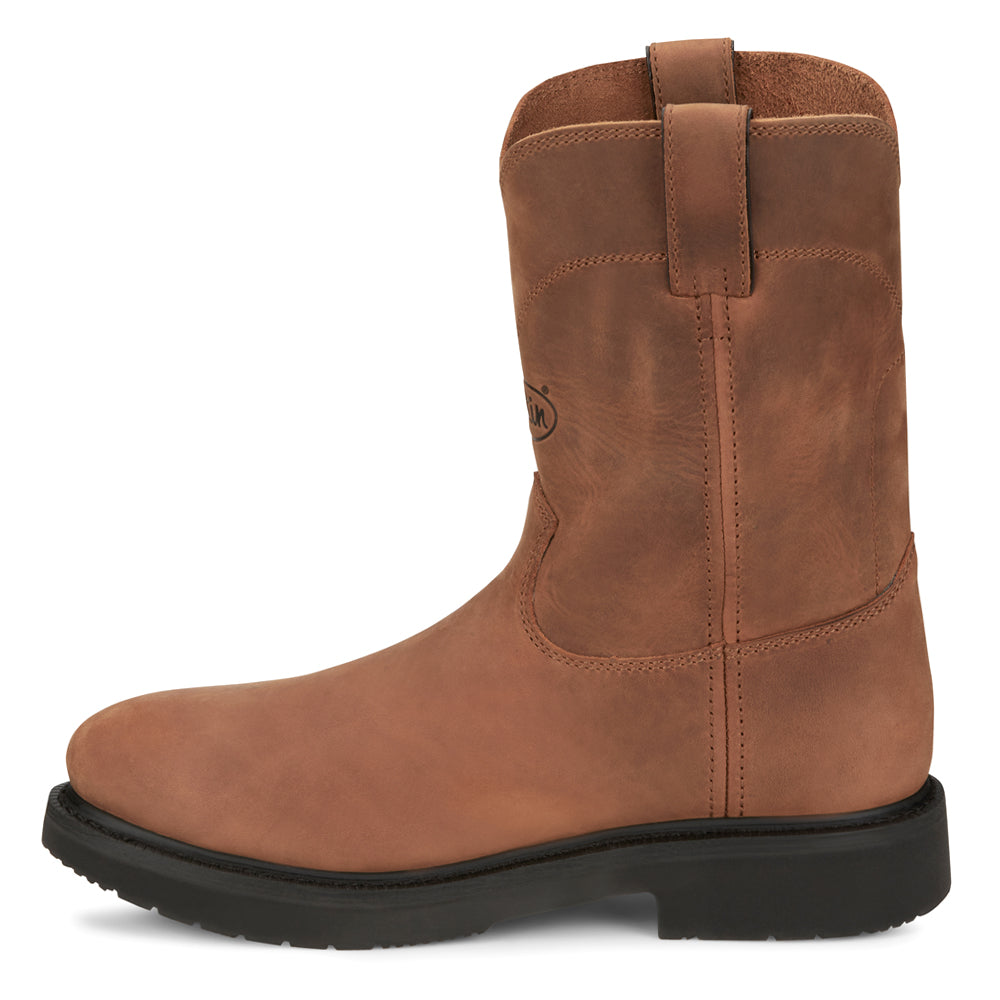 Shop Brown Mens Justin Original Workboots Round-Up 10 Inch Steel Toe ...