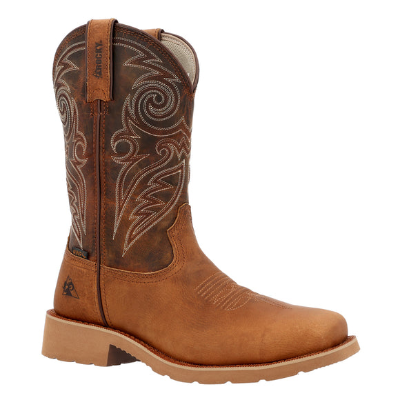 Shop Brown Mens Rocky Monocrepe 12 inch Waterproof Steel Toe Work Boots ...