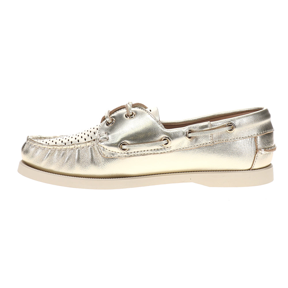 Shop Gold Womens Sail Metallic Boat Shoes – Shoebacca