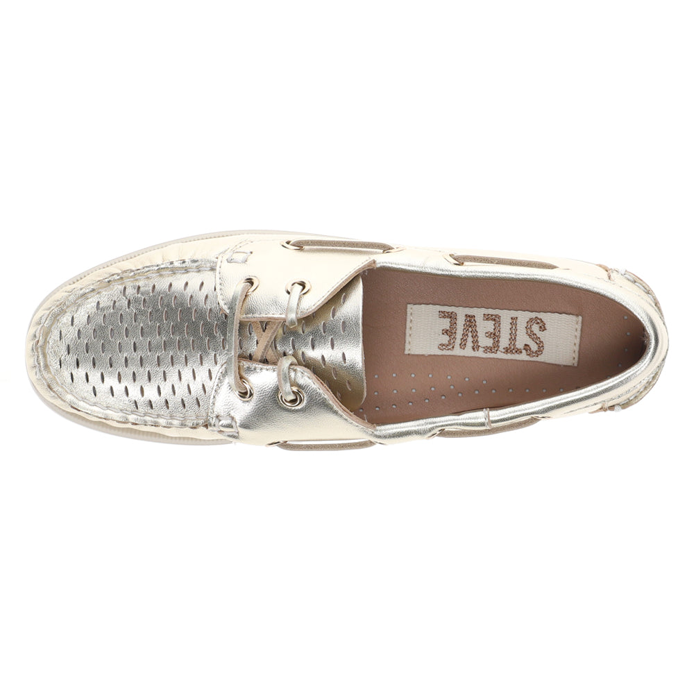 Shop Gold Womens Sail Metallic Boat Shoes – Shoebacca